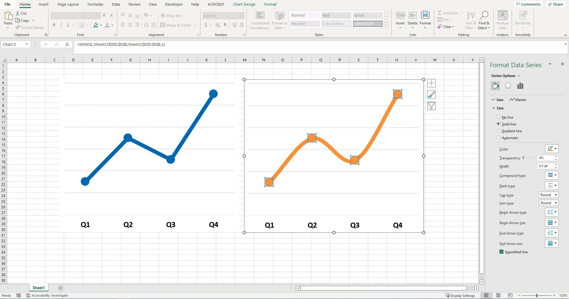 How to Make Smooth Lines Charts in Excel & PowerPoint